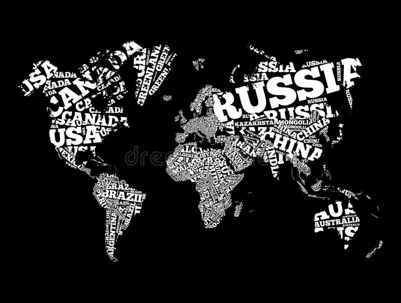 World Map Typography Word Cloud Stock Illustrations – 866 World Map ...