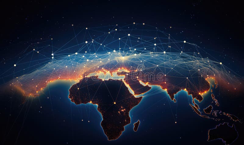 A World Map with Various Markers Indicating Different Locations Stock ...