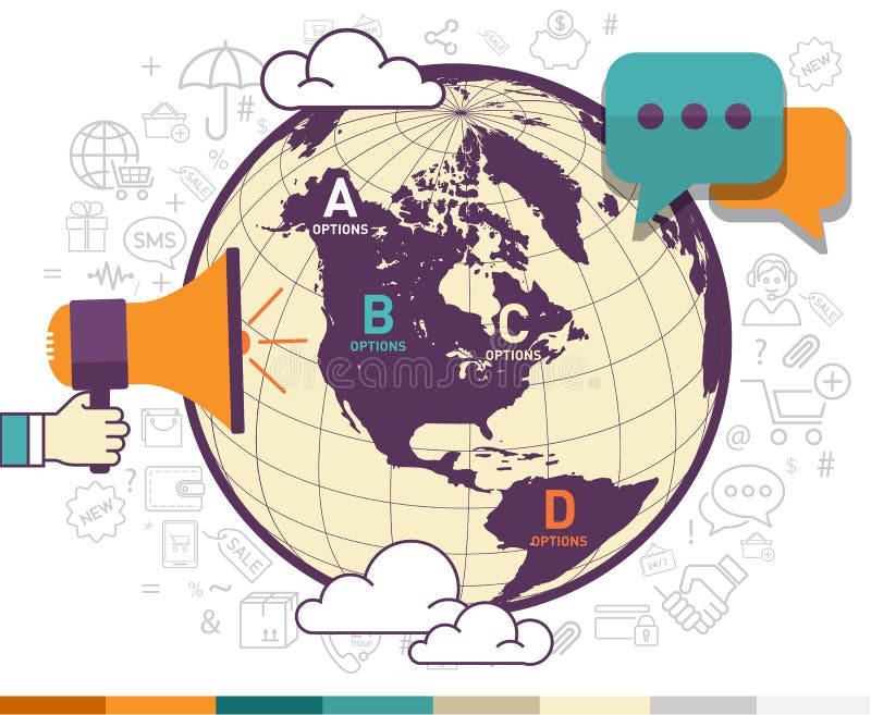 World Map Vector Design. Infographic Design Template, Earth Banner ...