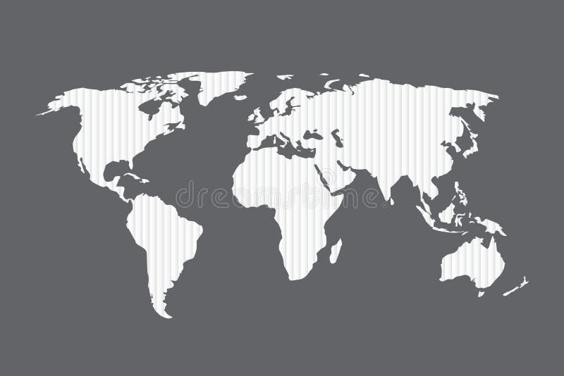 World Map Vector Illustration Using White Color Vertical Lines or Pipes ...