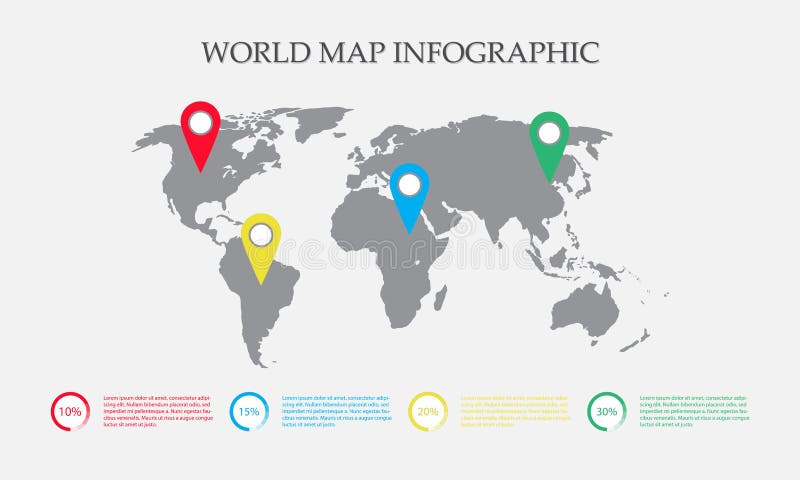World Map Vector, InfoGraphic Concept, Curved World for Website, Annual ...