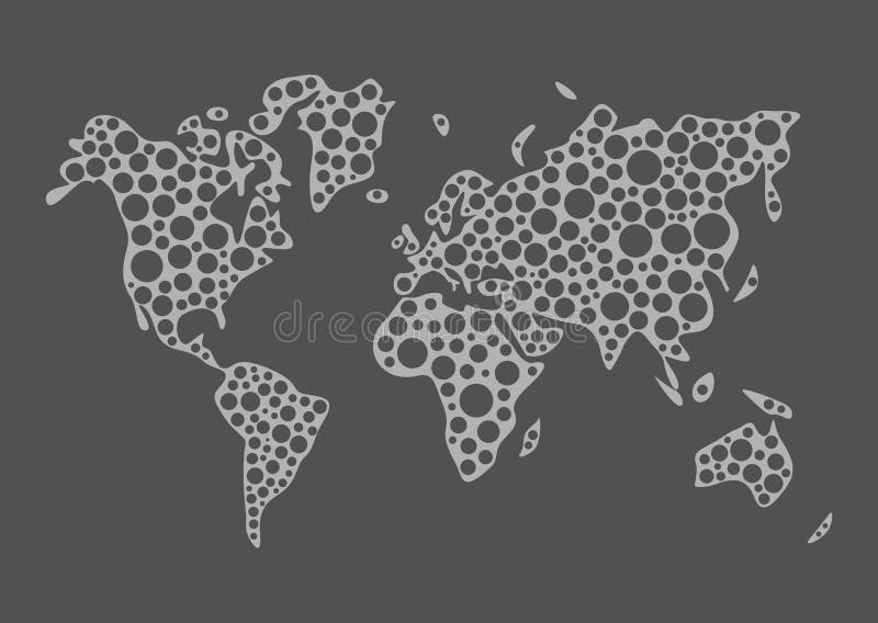 World Map Vector Perforated Holes in the Gray Background Stock Vector ...