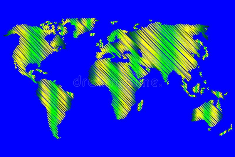 World Map - Vector Scribble Stock Vector - Illustration of paper, blue ...