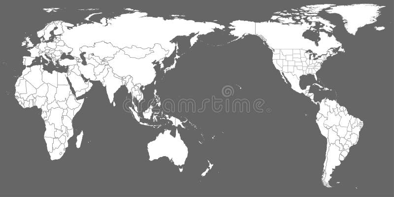 World Map Vector. White Similar World Map Blank Vector on Gray ...