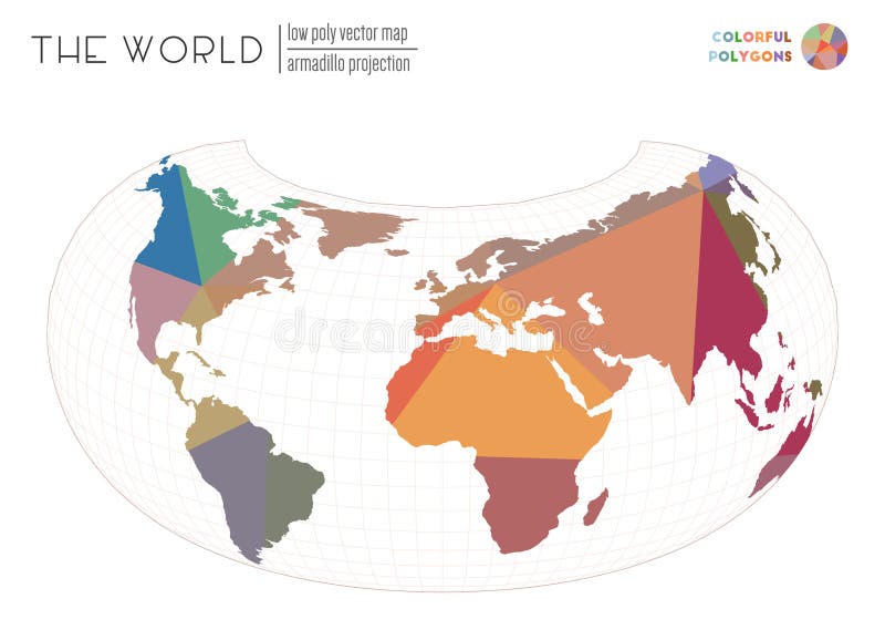 World Map with Vibrant Triangles. Stock Vector - Illustration of ...
