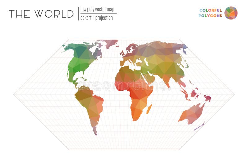 World Map with Vibrant Triangles. Stock Illustration - Illustration of ...