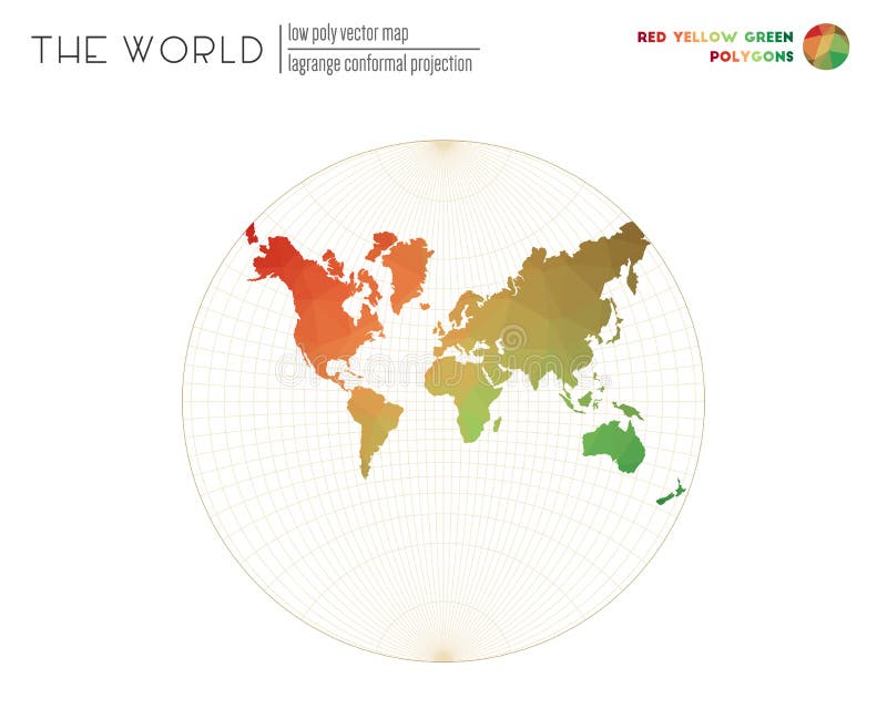 World Map with Vibrant Triangles. Stock Vector - Illustration of ...