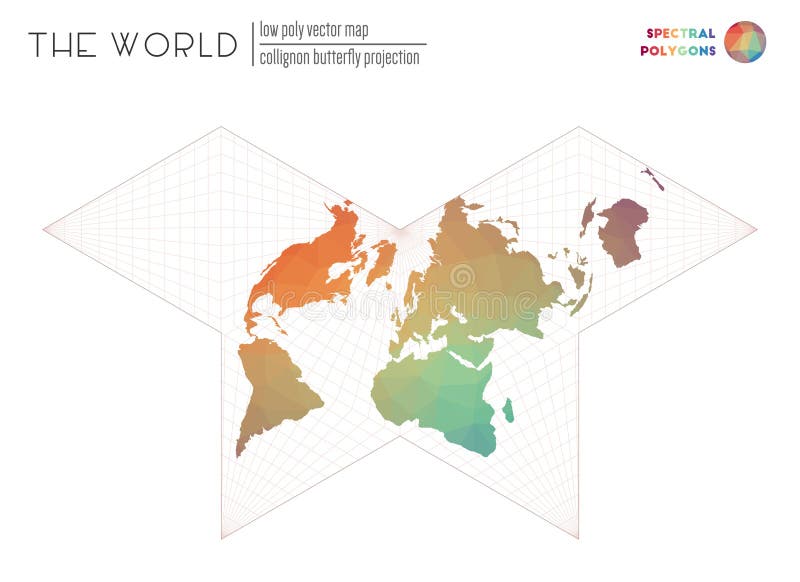 World Map with Vibrant Triangles. Stock Vector - Illustration of bright ...