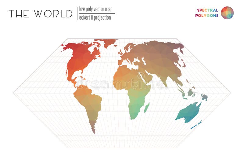World Map with Vibrant Triangles. Stock Vector - Illustration of ...
