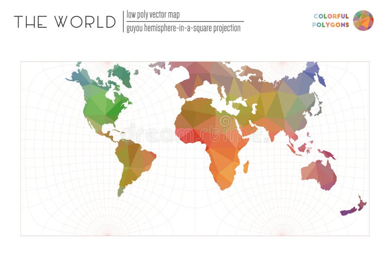 World Map with Vibrant Triangles. Stock Vector - Illustration of ...