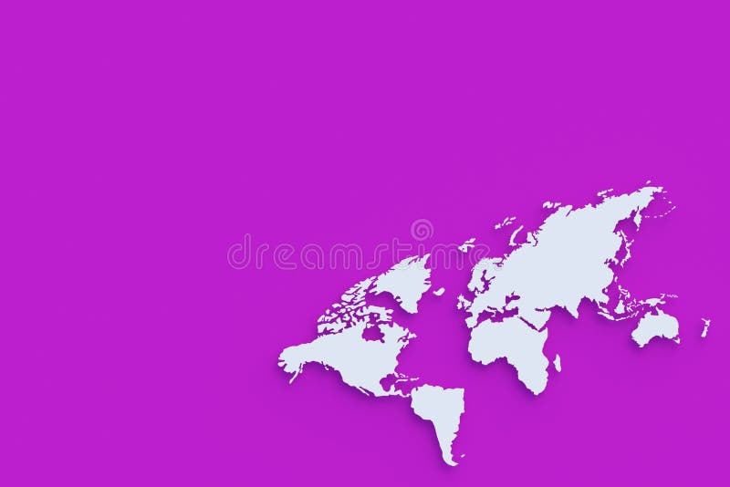 World Map on Violet Background. Copy Space Stock Illustration ...
