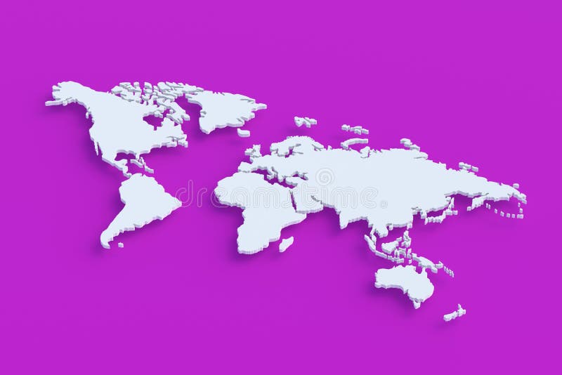 World Map on Violet Background Stock Illustration - Illustration of ...