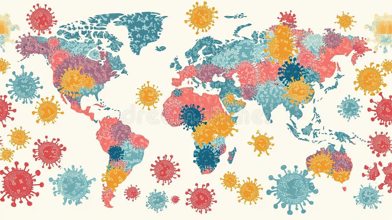 World Map with Virus. Global Pandemic Concept Stock Illustration ...