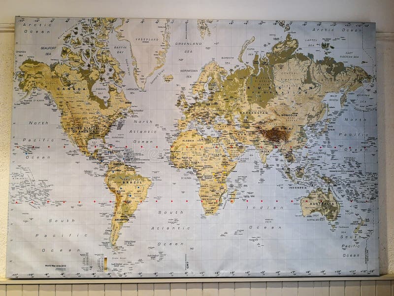 World map on the wall stock photo. Image of earth, abstract - 187545042