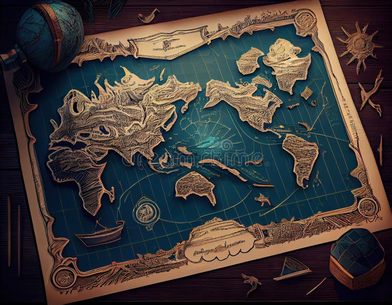 World Map Wallpaper, AI Driven and Made with Generative AI Stock Image ...