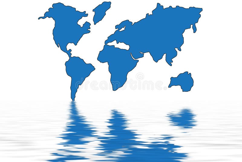 World map in water stock illustration. Illustration of land - 1853458