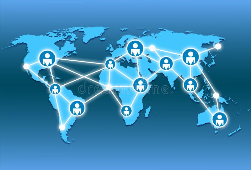 World Map and World Wide Web Stock Illustration - Illustration of ...