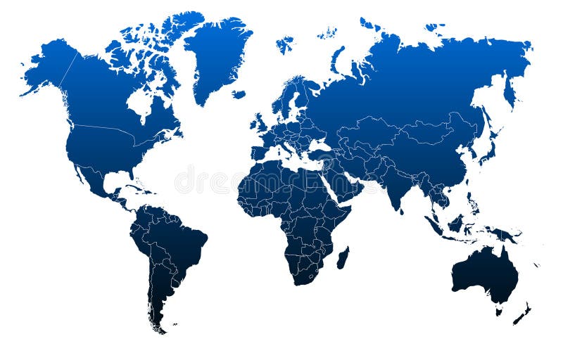 World Map, Earth Map Global with Division on Climatic Zones Stock ...