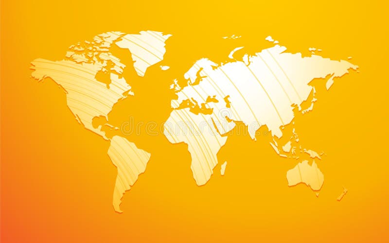 Yellow world map stock vector. Illustration of asia, bokeh - 77237443