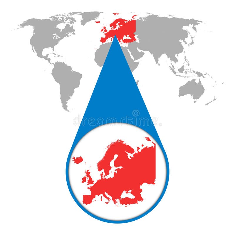 World Map with Zoom on Europe. Stock Vector - Illustration of resource ...