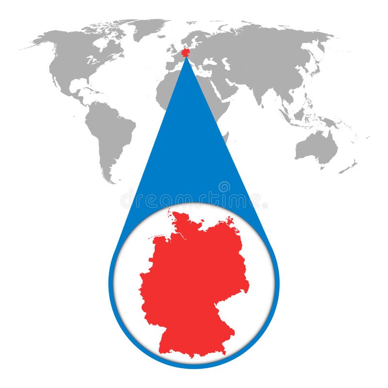 World Map with Zoom on Germany. Map in Loupe Stock Vector ...