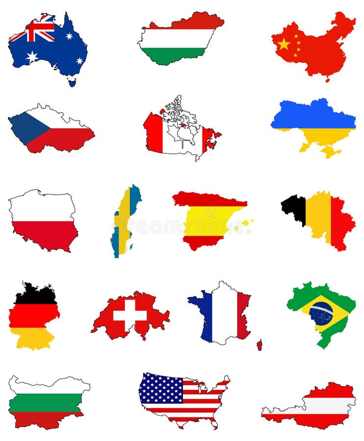 World Maps and Flags - Countries in the World Stock Vector ...
