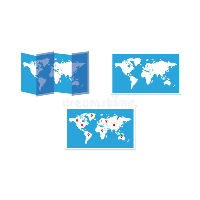World Maps Sign Symbol Icon Isolated on White Stock Vector ...
