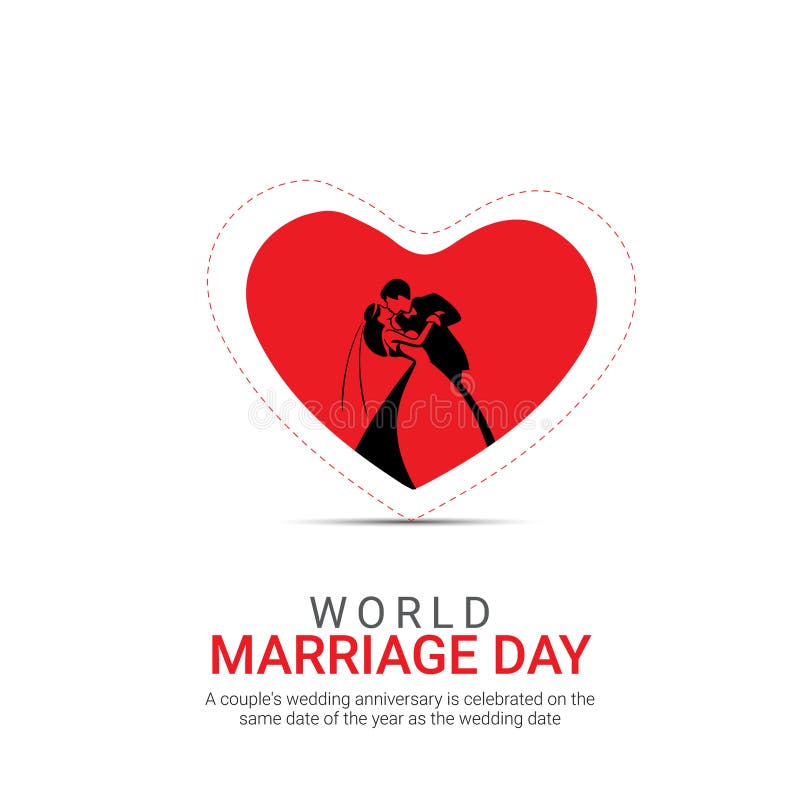 World Marriage Day Couple Ring Concept Creative Ad Stock Illustration ...