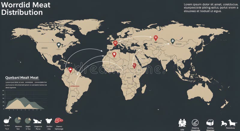 World Meat Distribution Map with Qurbani Meat Data and Animal Ic Stock ...
