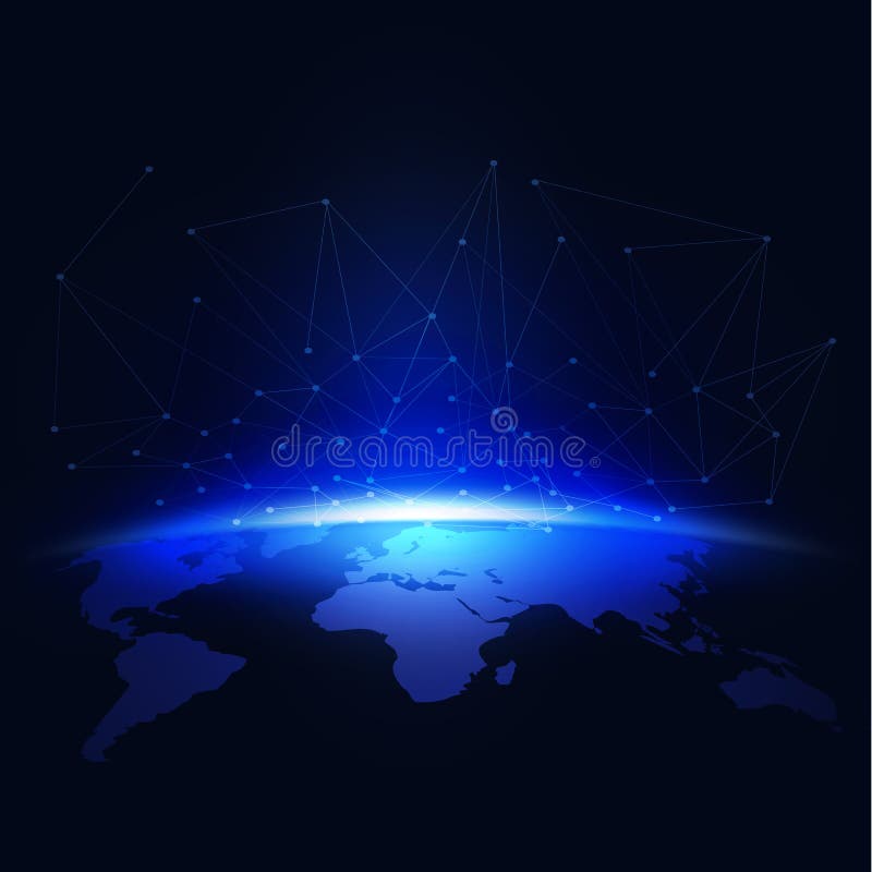 World Mesh Digital Communication and Technology Network Concept, Vector ...