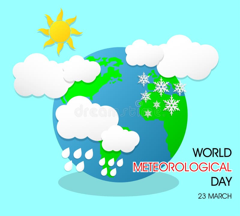 World Meteorological Day. Vector Illustration Greeting Card With ...