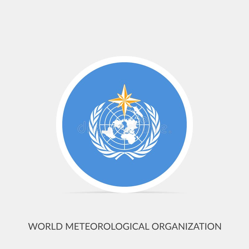World Meteorological Organization Round Flag Icon with Shadow Stock ...