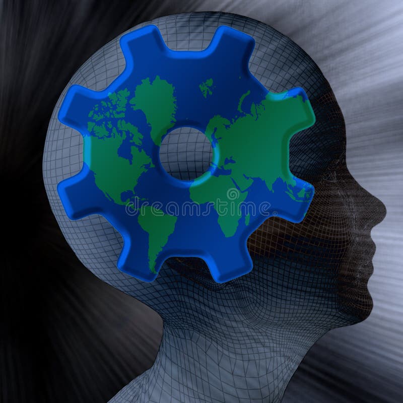 World Map. Continents and Oceans Stock Illustration - Illustration of ...