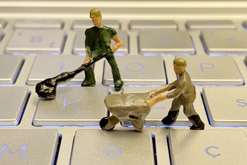 It World and Miniature Working People. Stock Image - Image of holiday ...