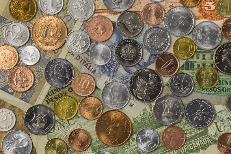 Money. Coins of the World. Collection Stock Image - Image of growth ...