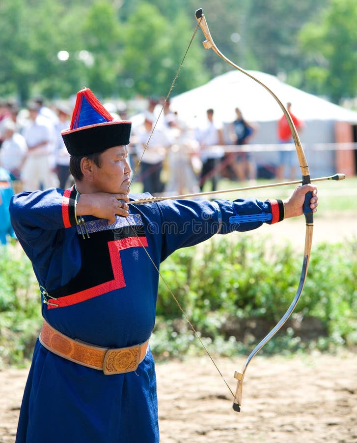 Mongolian archer editorial stock image. Image of surharbaan - 15228429