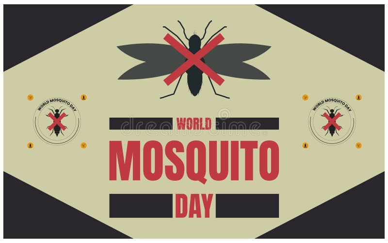 World Mosquito Day Poster with a Mosquito and Text. Stock Vector ...