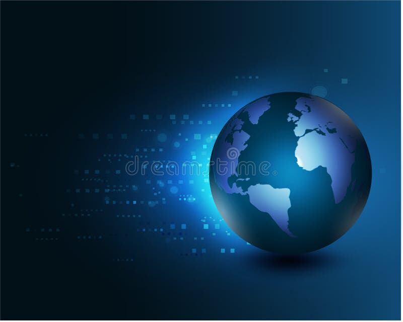 World Moving Concept on the Digital Technology Background Stock Vector ...