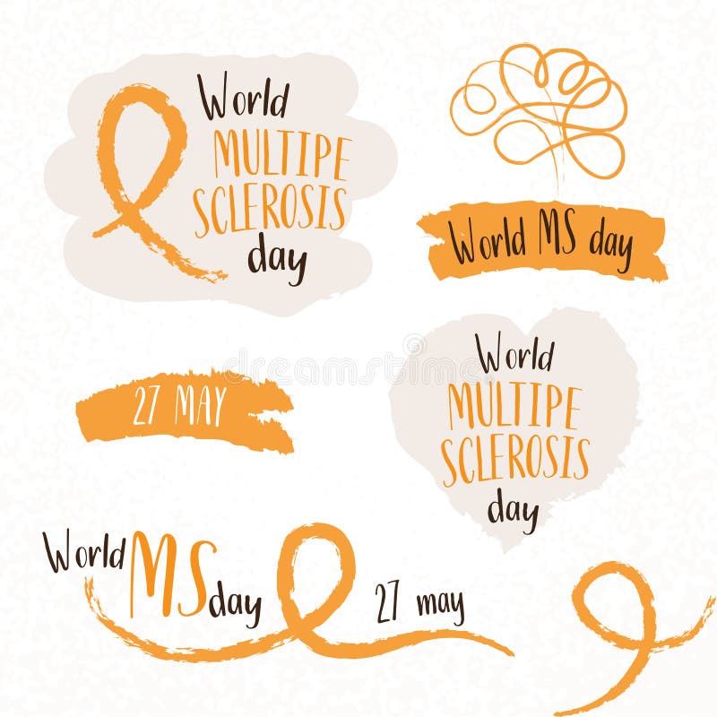 World MS Day Hand Draw Sketch Concept. Sticker Set. Stock Vector ...
