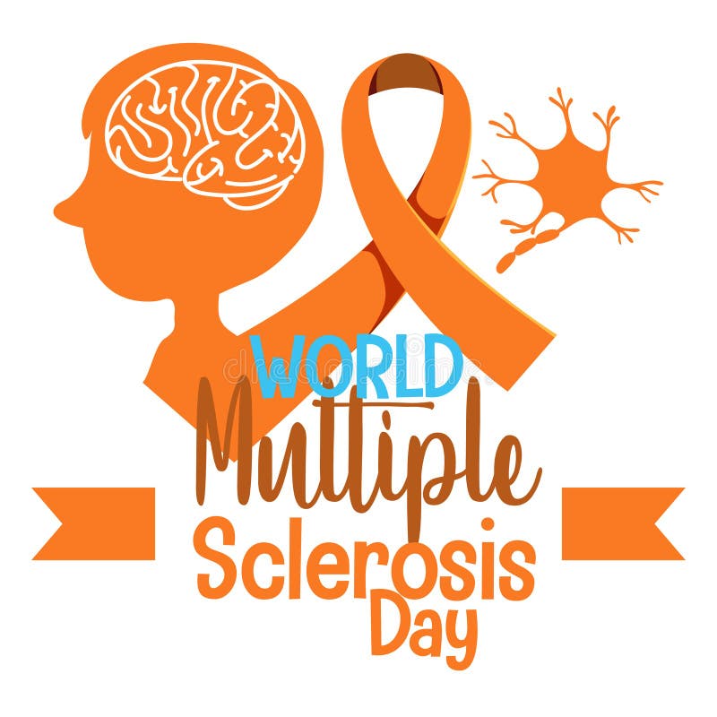 World Multiple Sclerosis Day Logo or Banner on World Map Background ...