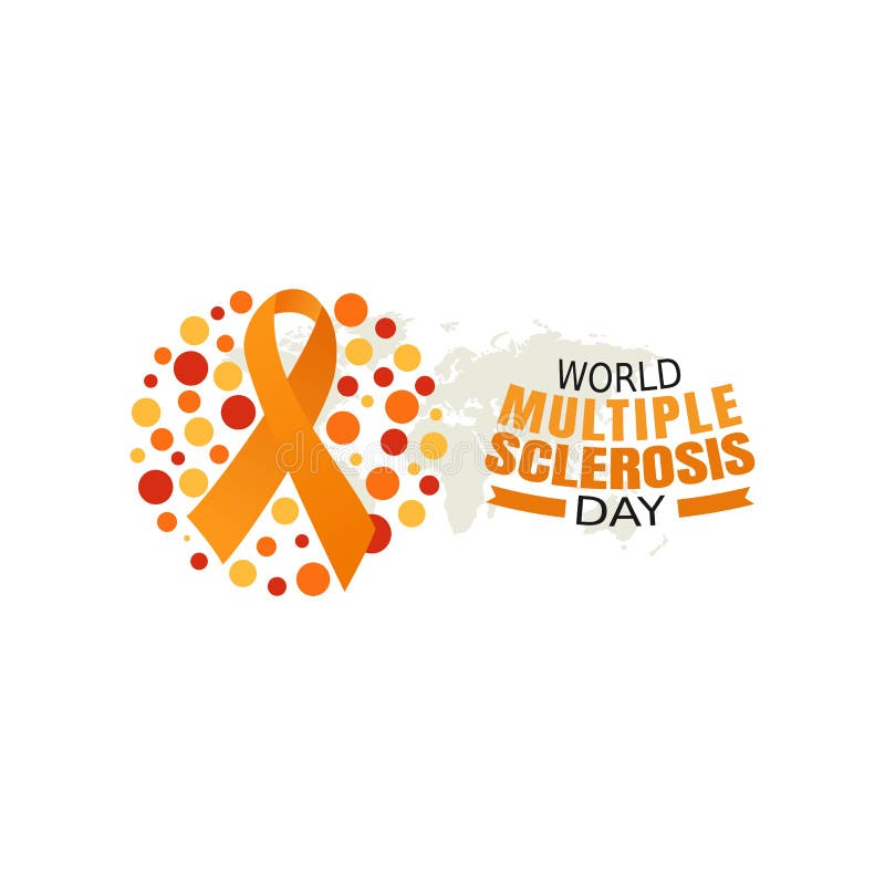 World Multiple Sclerosis Day. Orange Awareness Ribbon Stock Vector - Illustration of global ...