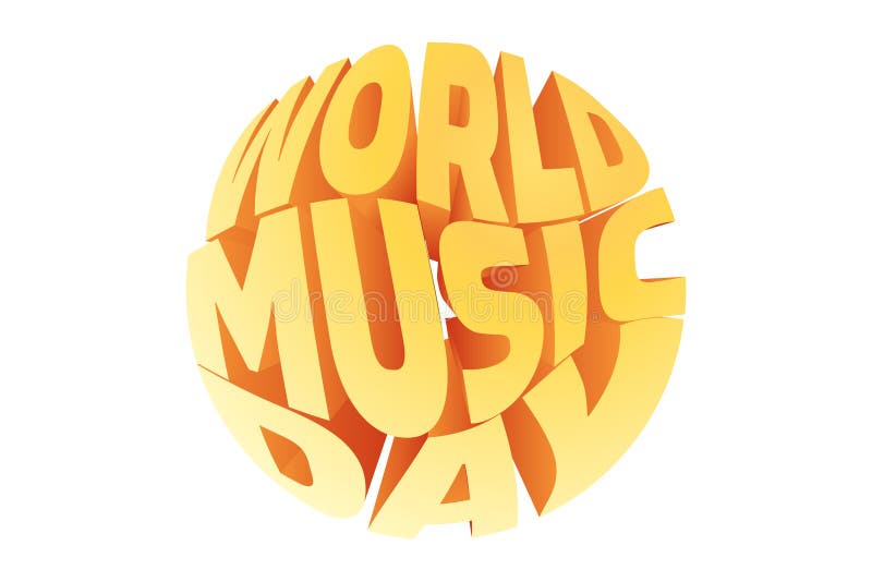 World Music Day Design Element 3d Render - Graphic Stylized Type Stock ...