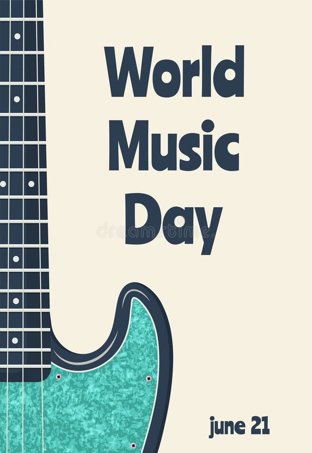 World Music Day Minimalistic Poster Design Flat Vector Illustration ...