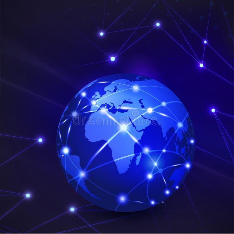 World with Network Communication and Global Technology Concept, Stock ... World with Network Communication and Global Technology Concept, Stock ...