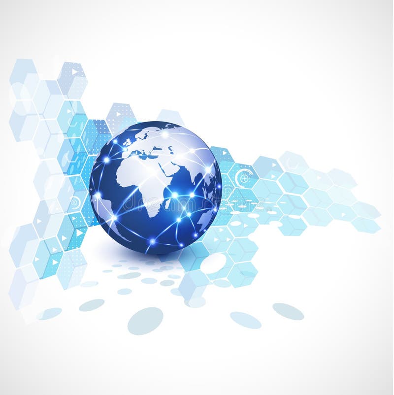 World Mesh Digital Communication and Technology Network Concept, Vector ...