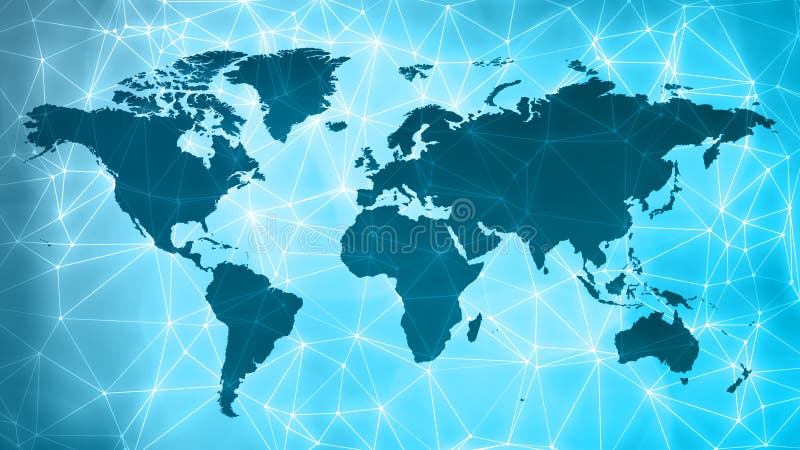 World Network Connection Geometric Abstract Concept Dots and Lines ...