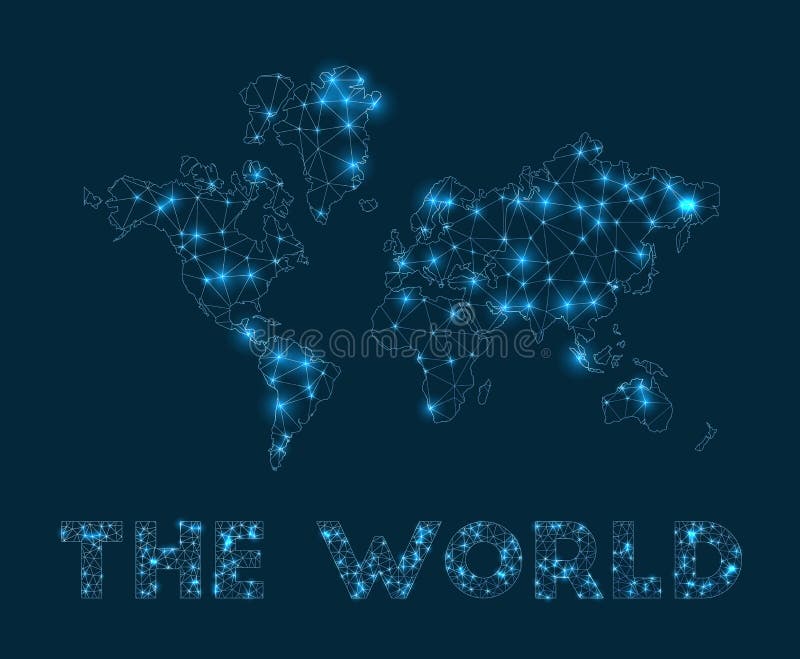 The World network map. stock vector. Illustration of graphic - 177197623