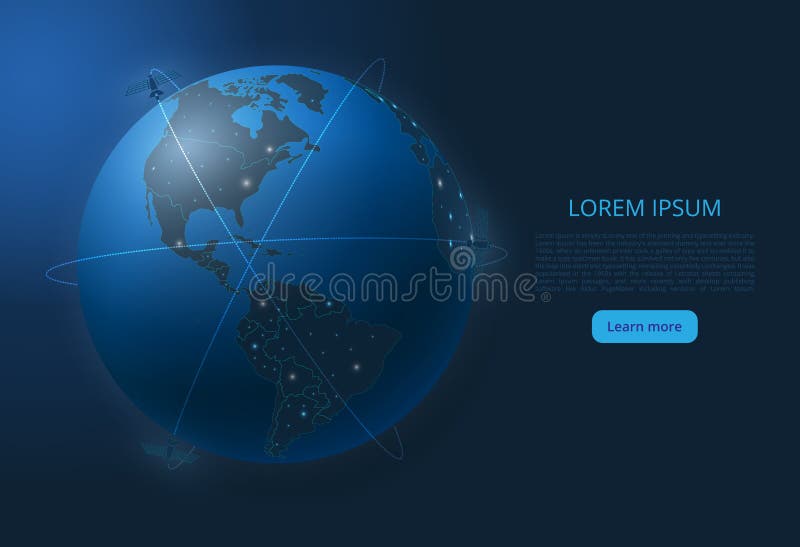 World Population Map Lights