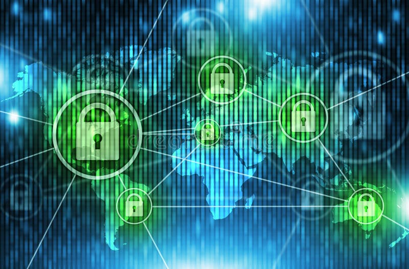 World Network Safety Concept Stock Illustration - Illustration of ...