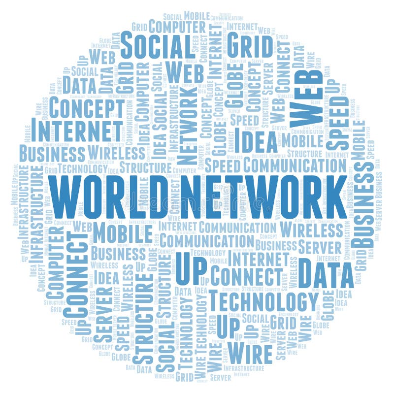 World Network word cloud. stock illustration. Illustration of ...
